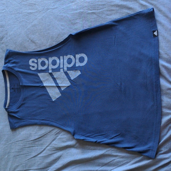 adidas | Tops | Adidas Szs Blue Muscle Style Climalite Tank Gently Worn ...